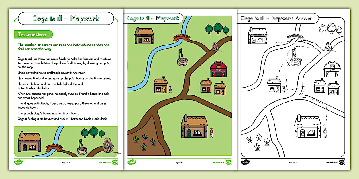 Gogo is Ill – Mapwork (Teacher-Made) - Twinkl