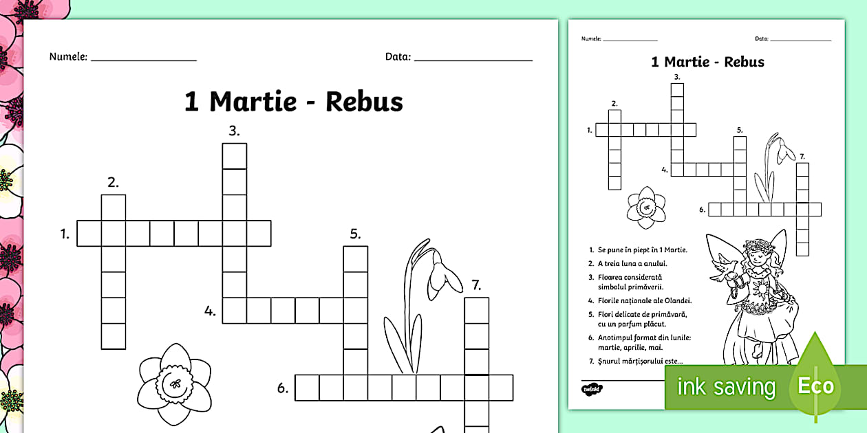 1 Martie - Mărțișor Rebus (teacher made) - Twinkl
