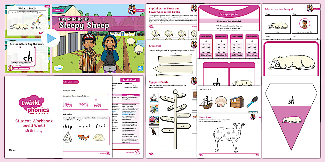 'sh' Lesson Pack - Level 3 Week 3 Lesson 1 (Teacher-Made)