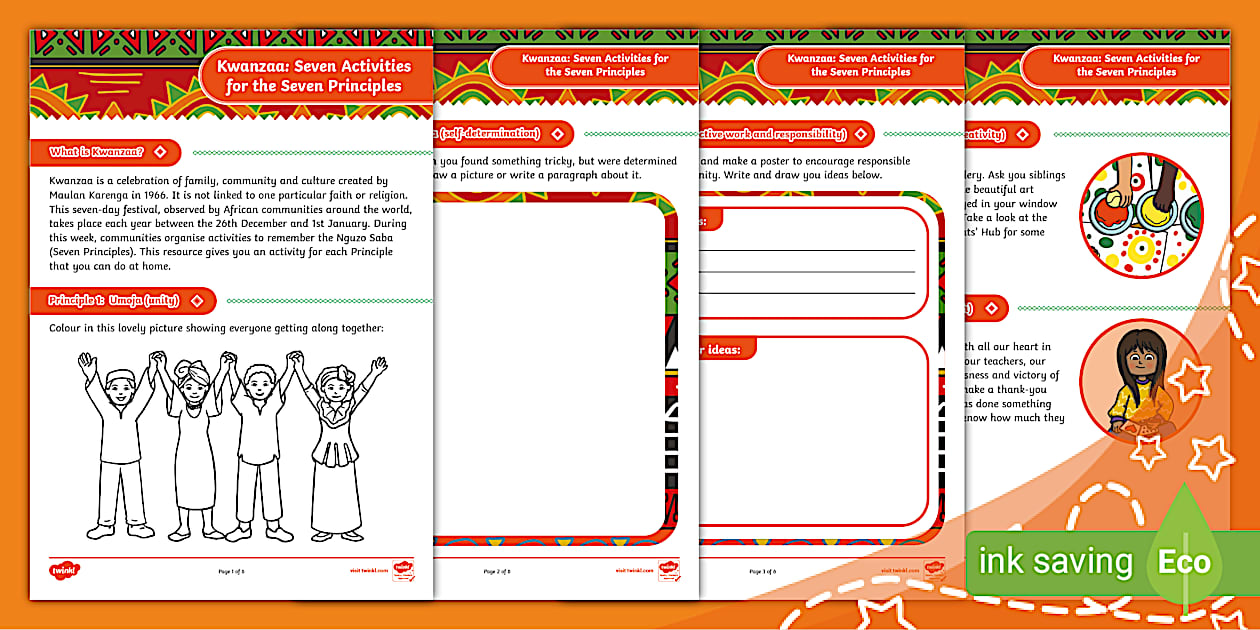 Kwanzaa: Seven Activities for the Seven Principles - Twinkl