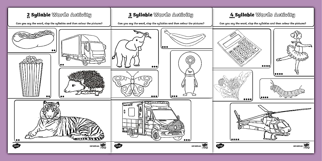 Syllable Segmentation Activity | Twinkl | KS1 | Grammar