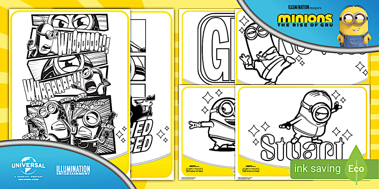 FREE! - Minions Colouring Sheets | Universal Pictures | Twinkl