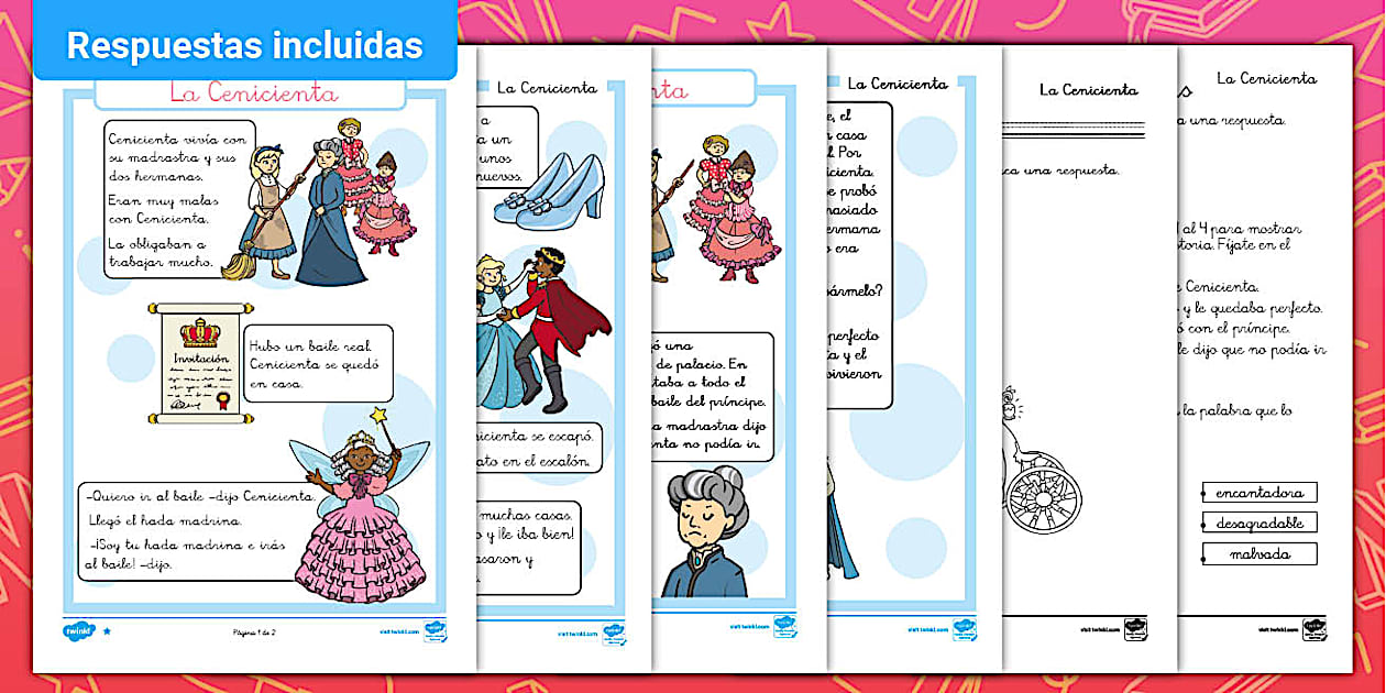 Comprensión lectora por niveles: La Cenicienta