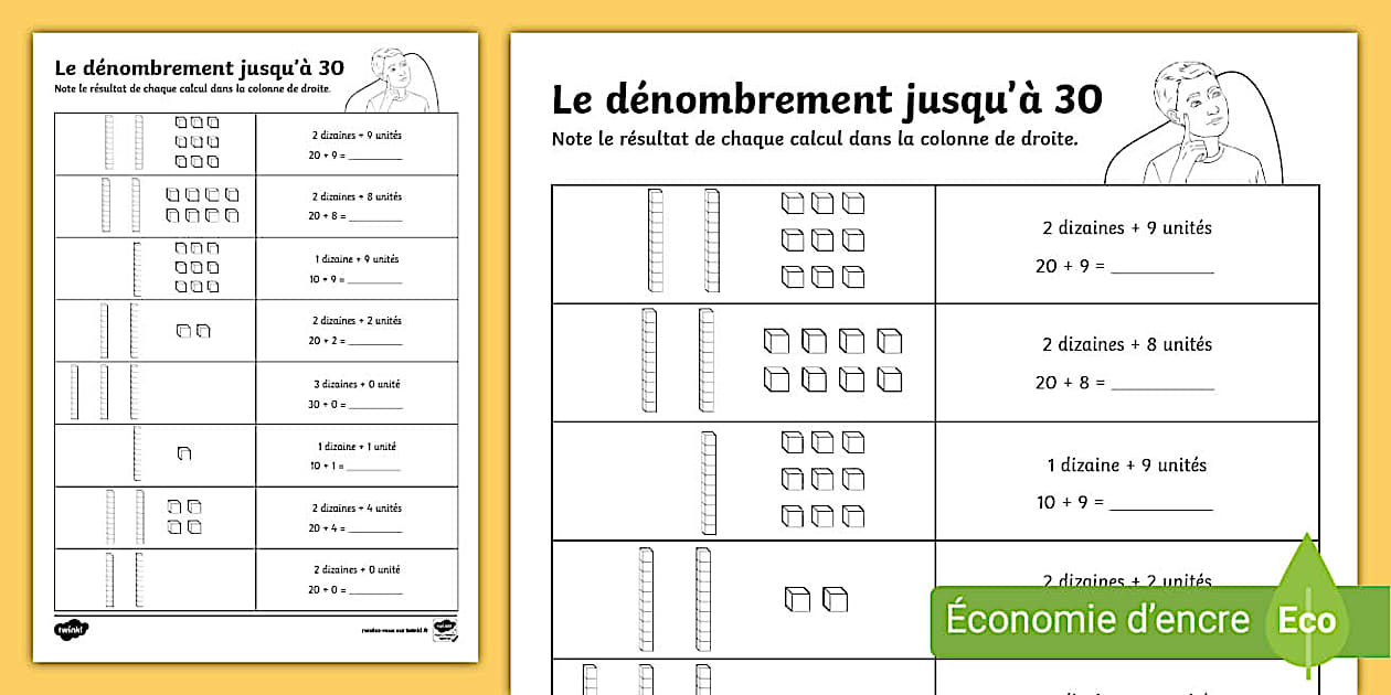 Dénombrer jusqu'à 30 (teacher made) - Twinkl