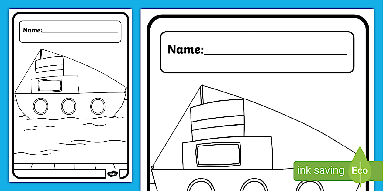 Brilliant Boat Colouring Book Cover | Twinkl | KS1 - Twinkl