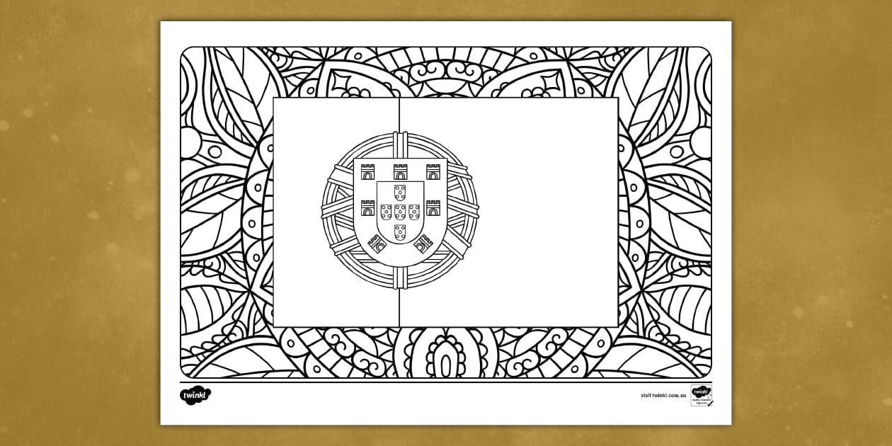 Portugal Flag Mindfulness Colouring Sheet (teacher made)