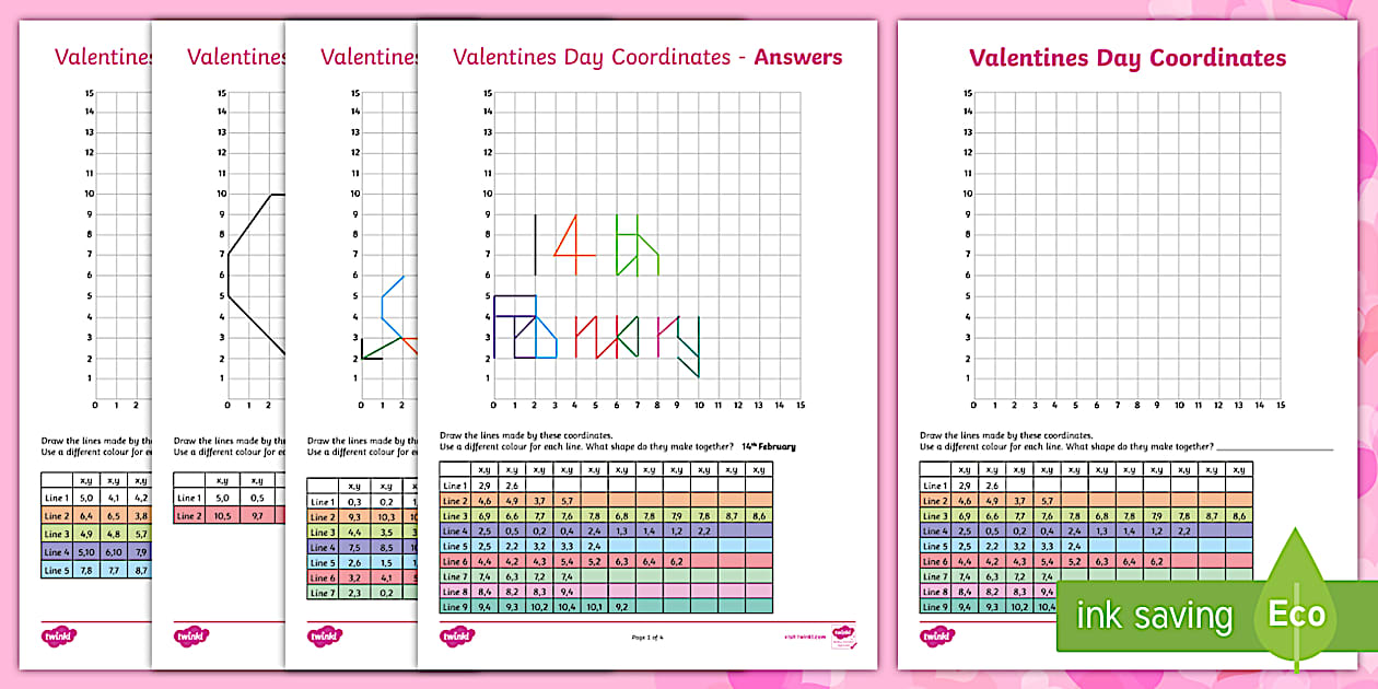 Second Level Valentines Day Coordinates Worksheet / Worksheets