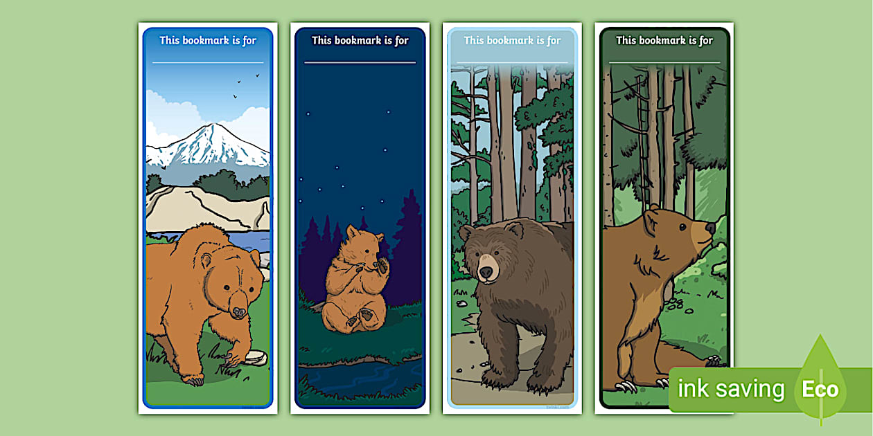 Grizzly Bear Bookmarks | Cut out craft activity | Twinkl KS1