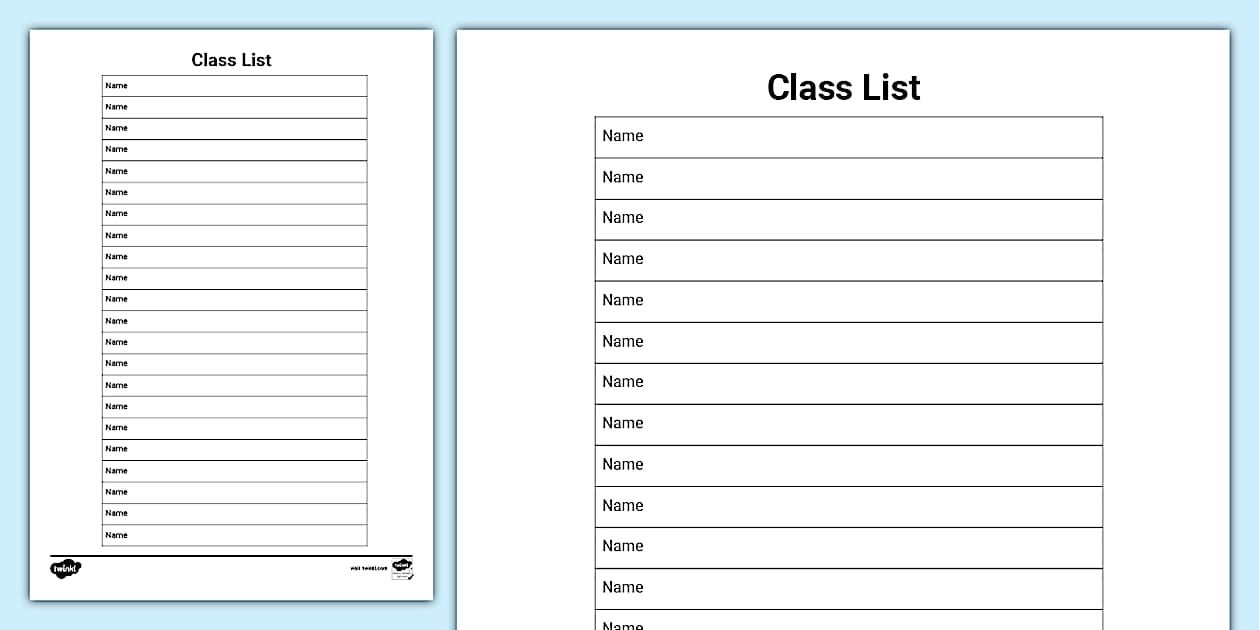 *FREE* Editable Class List Template | Classroom Management