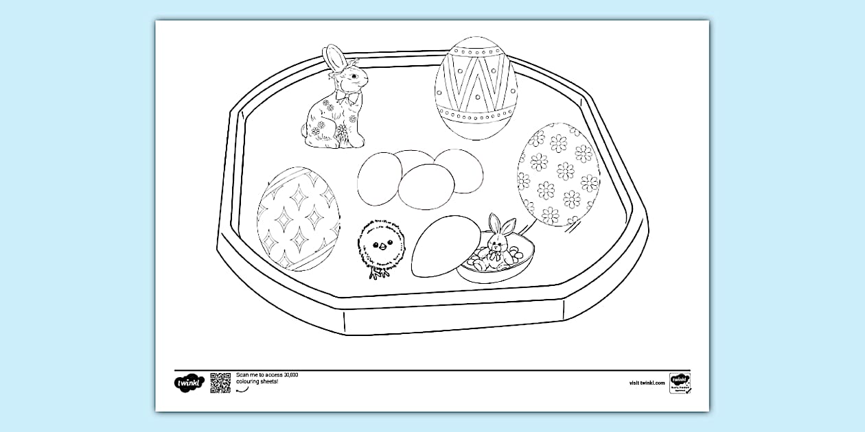 Easter Sensory Tray Colouring Sheet (teacher made) - Twinkl