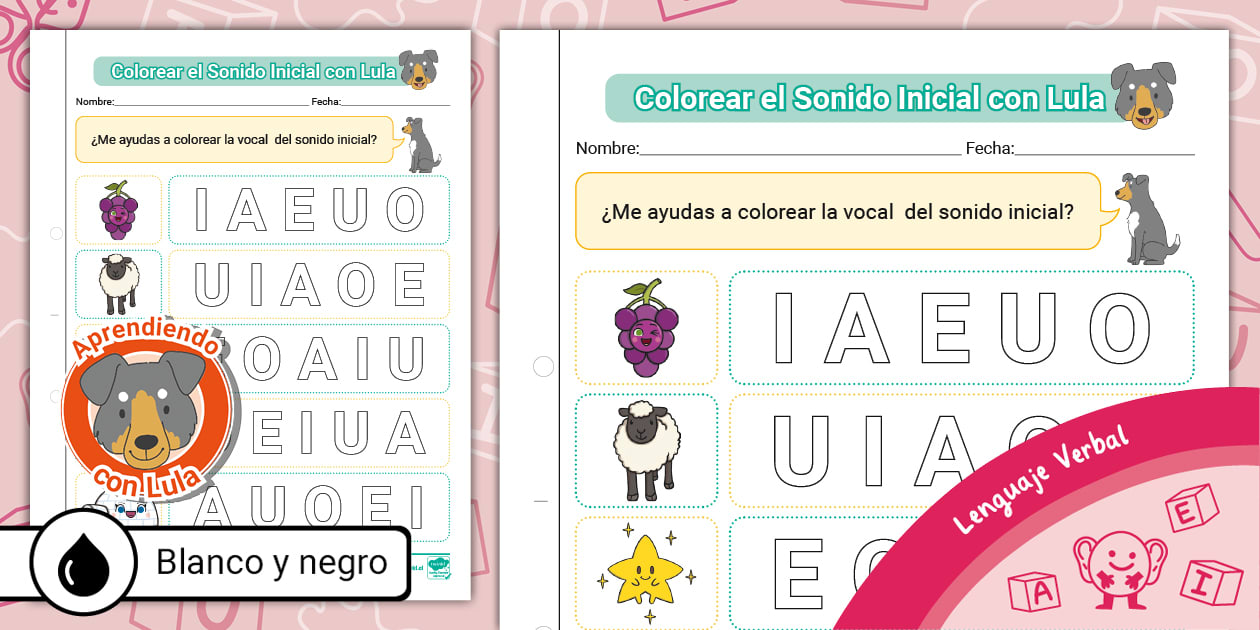 Guía | Trabajo | Colorear | Sonido Inicial | Educación Inicial