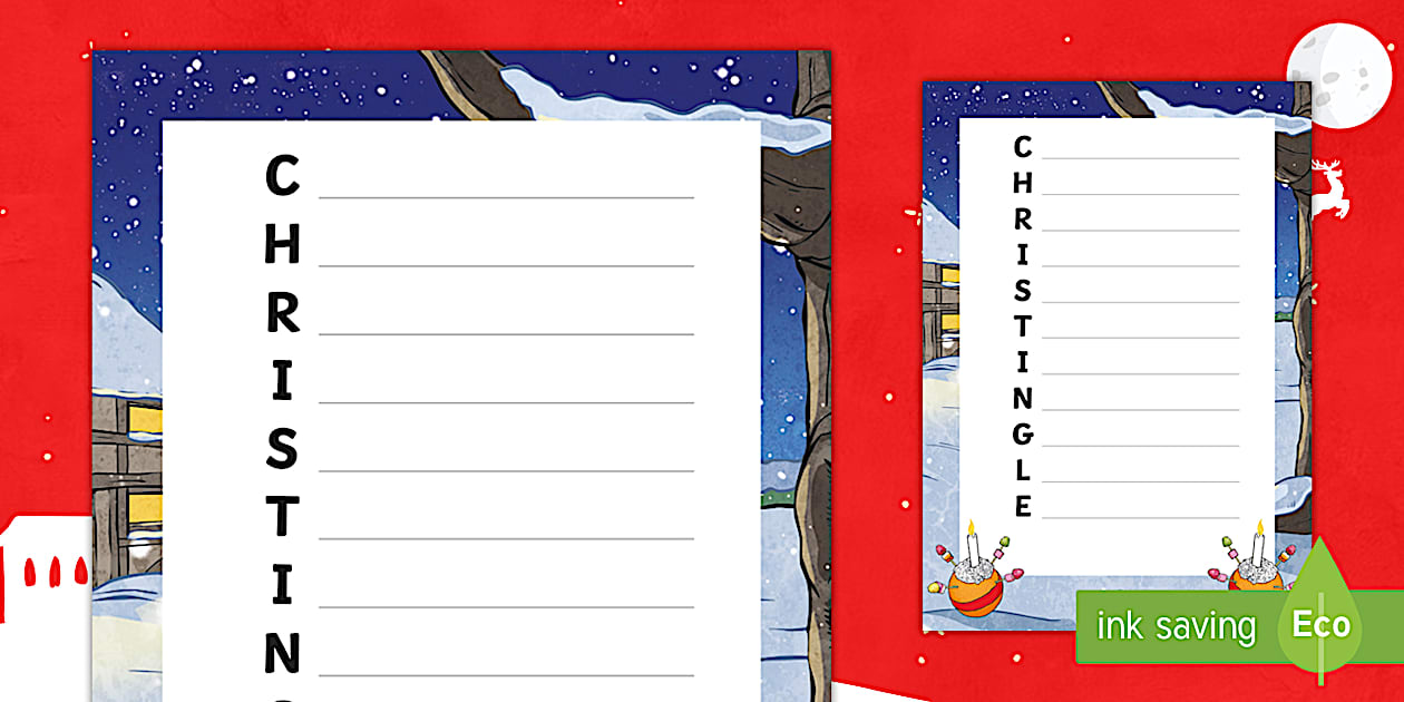 Christingle Acrostic Poem (teacher made) - Twinkl
