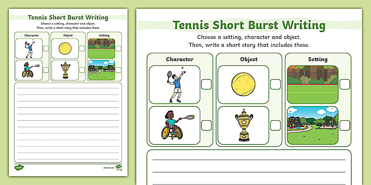 Tennis Short Burst Writing Frame (teacher made) - Twinkl