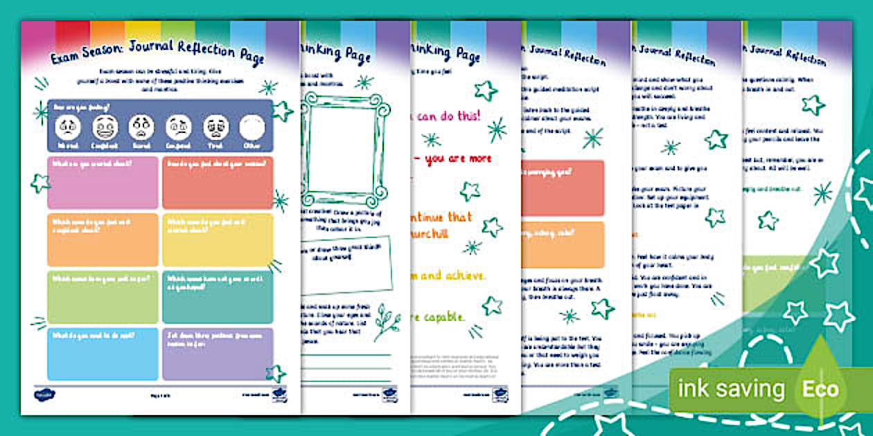 Exam Season Journal Pages (teacher made) - Twinkl
