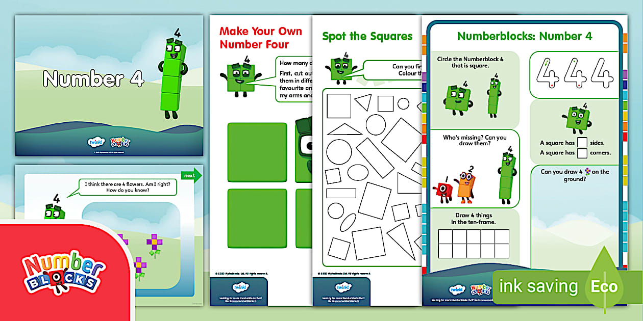Numberblocks: Number 4 Square Like Me Resource Pack - Twinkl