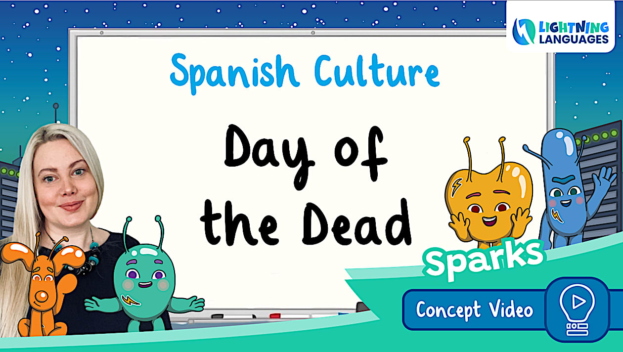 👉 Lightning Languages | Spanish | Sparks | Day of the Dead Culture Concept
