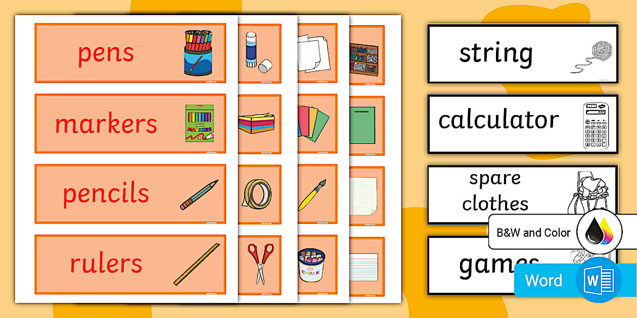 Classroom Equipment Bin Labels (teacher made) - Twinkl