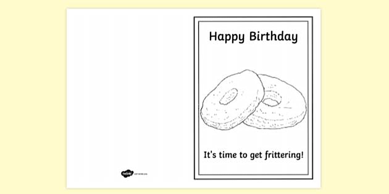 Pineapple Fritter Birthday Card Colouring Activity