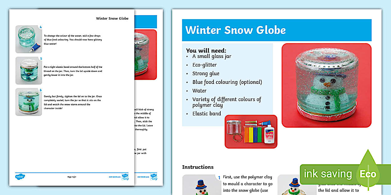 Preschool Snow Globe Craft (teacher made) - Twinkl
