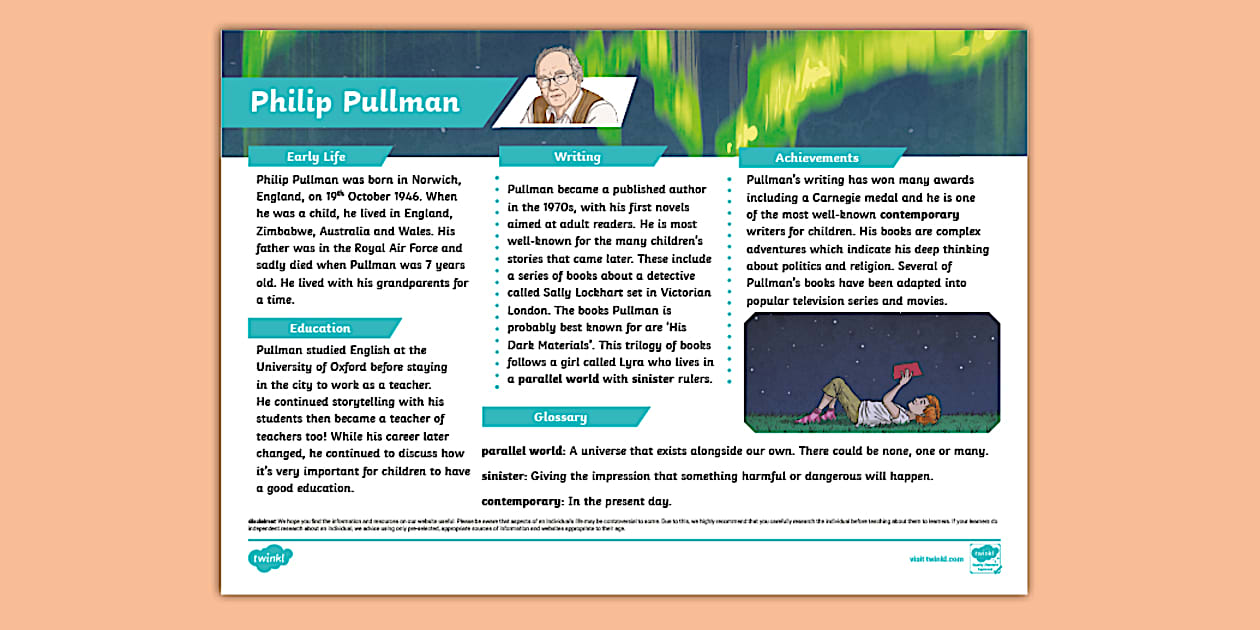 KS2 Philip Pullman Fact File (teacher made) - Twinkl