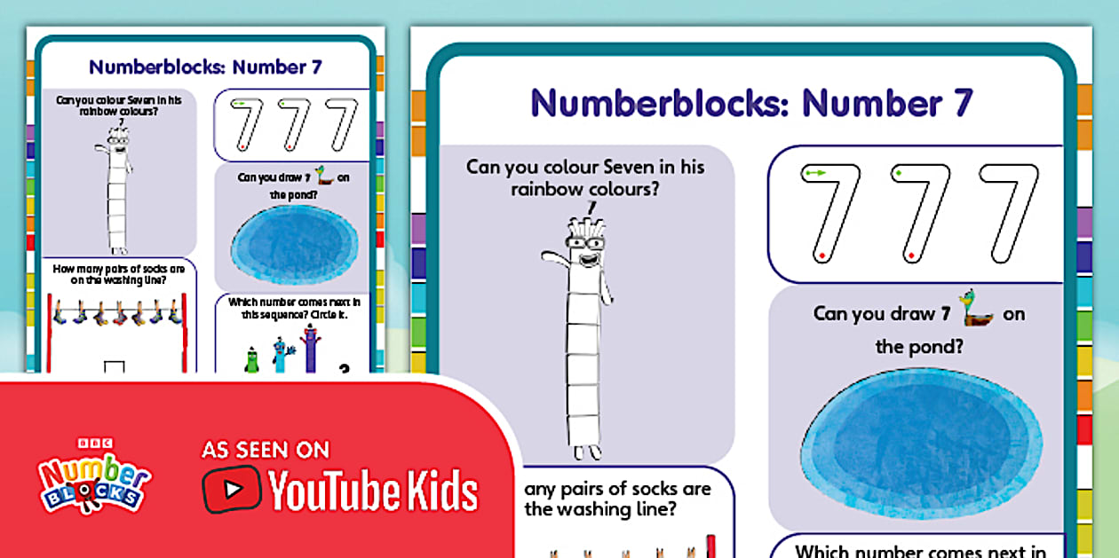 Numberblocks: Lucky Number Seven Activity Sheet - Twinkl