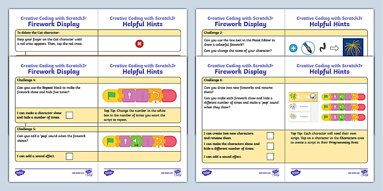 FREE! - Creative Coding with ScratchJr: Firework Display