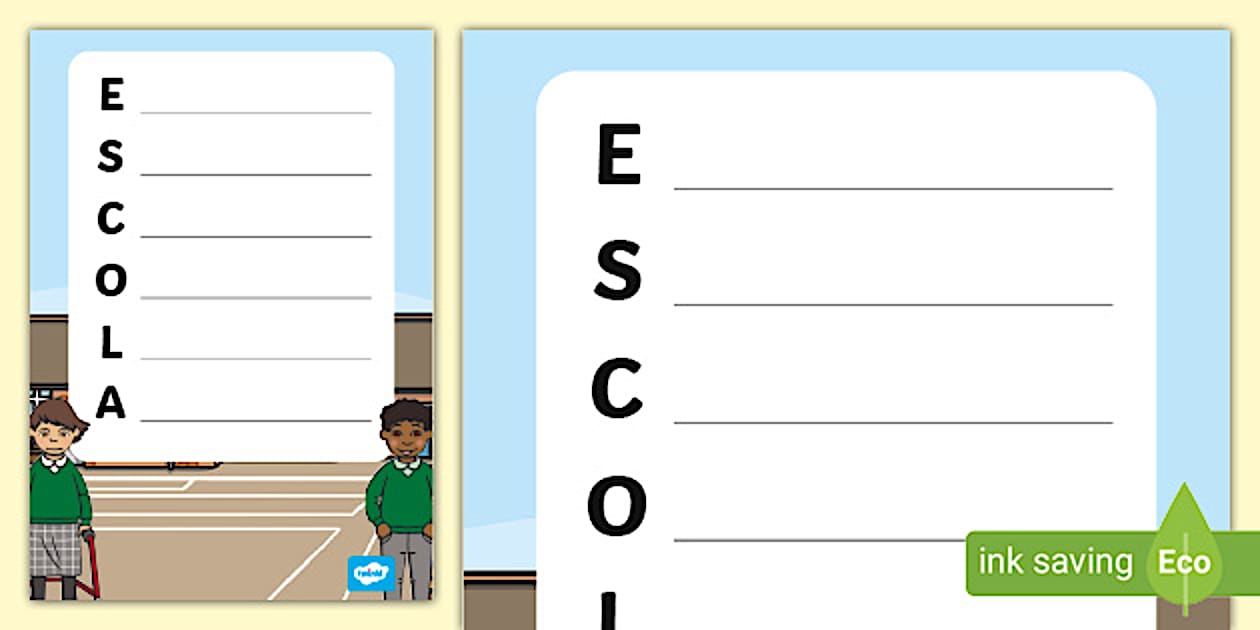 Acróstico com a Palavra Escola – Twinkl - Twinkl