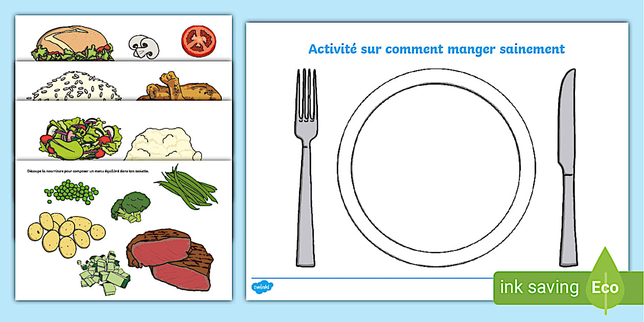 Healthy Eating Meal Activity French (teacher made) - Twinkl