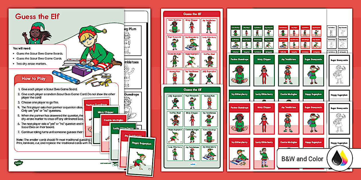 Guess the Scout Elf Board Game (teacher made) - Twinkl