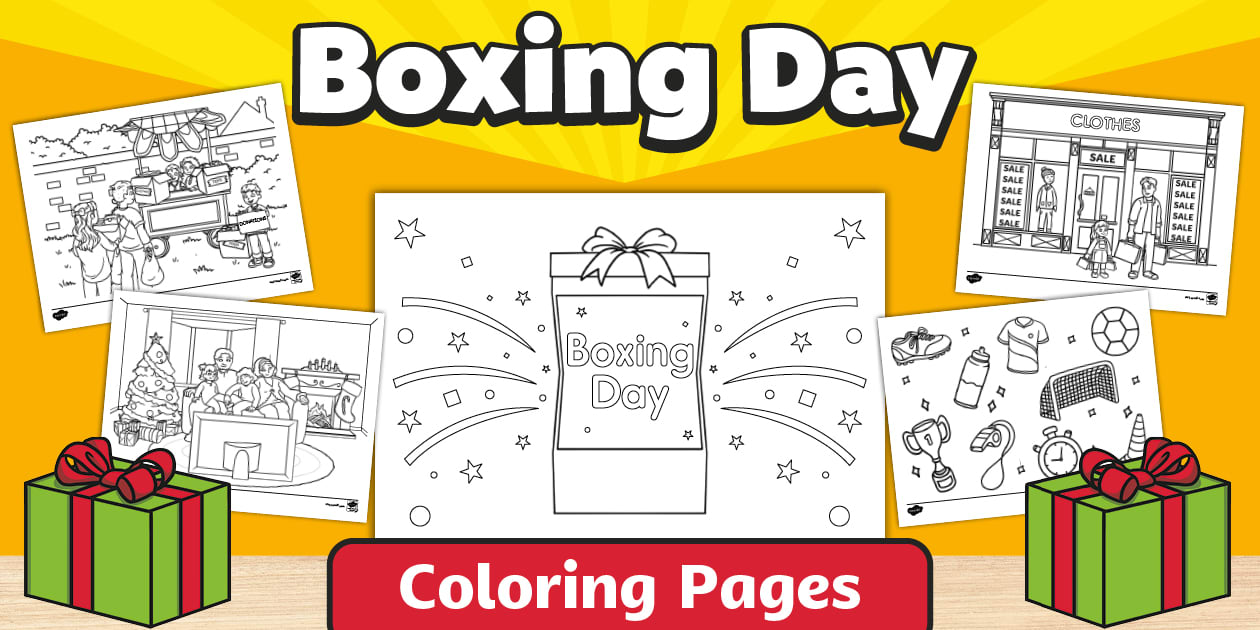 Boxing Day Coloring Pages (teacher made) - Twinkl