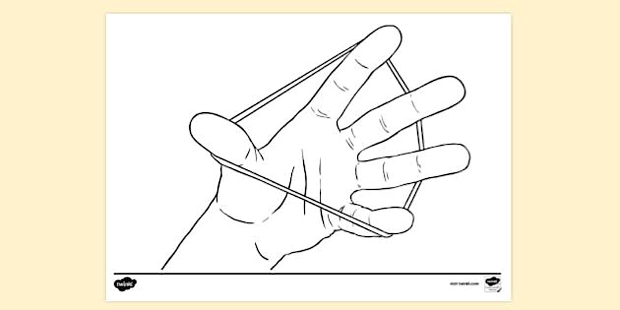 Rubber Band Finger Exercises Colouring | Colouring Sheets