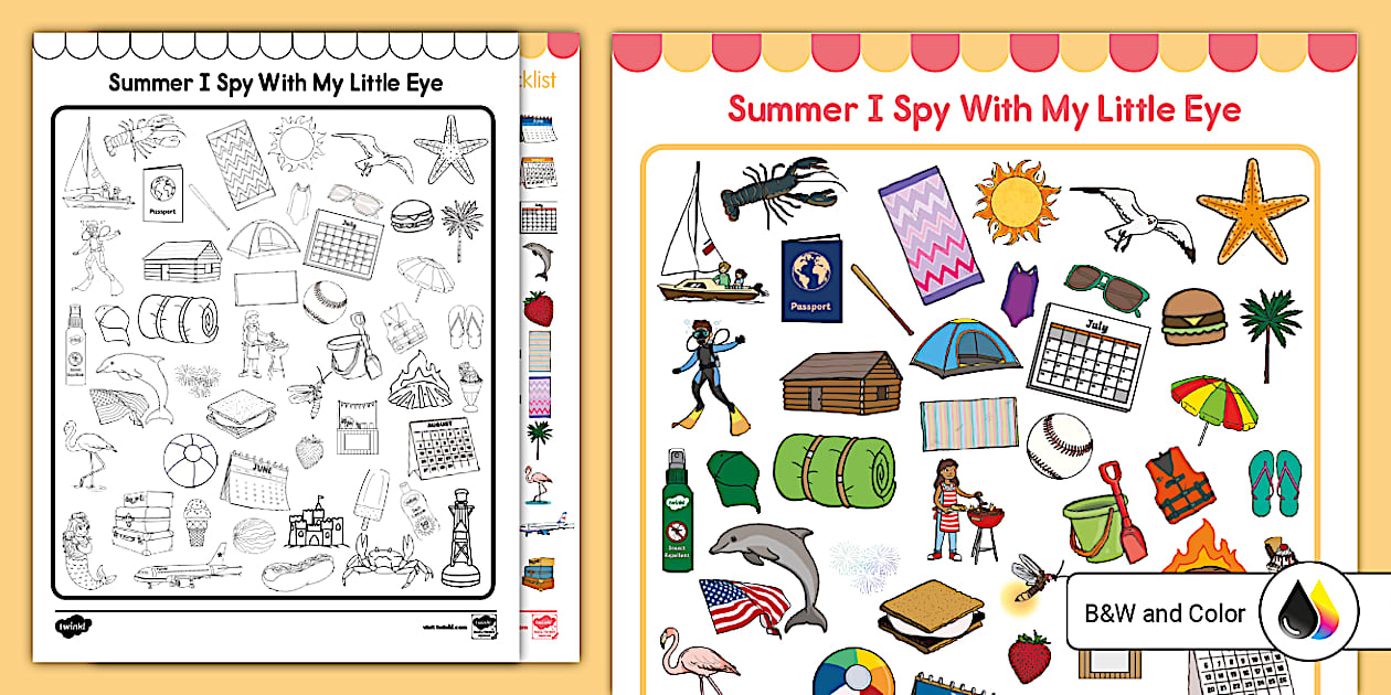 Summer I Spy With My Little Eye Activity - Twinkl