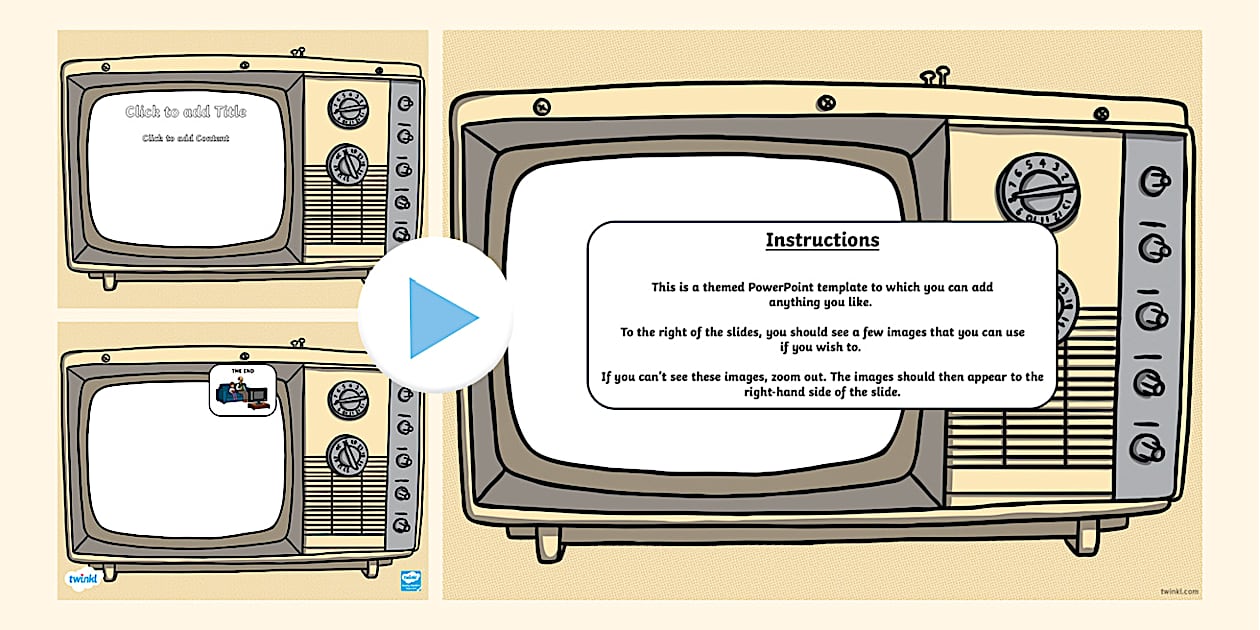Editable TV PowerPoint Background Template | Twinkl | KS1