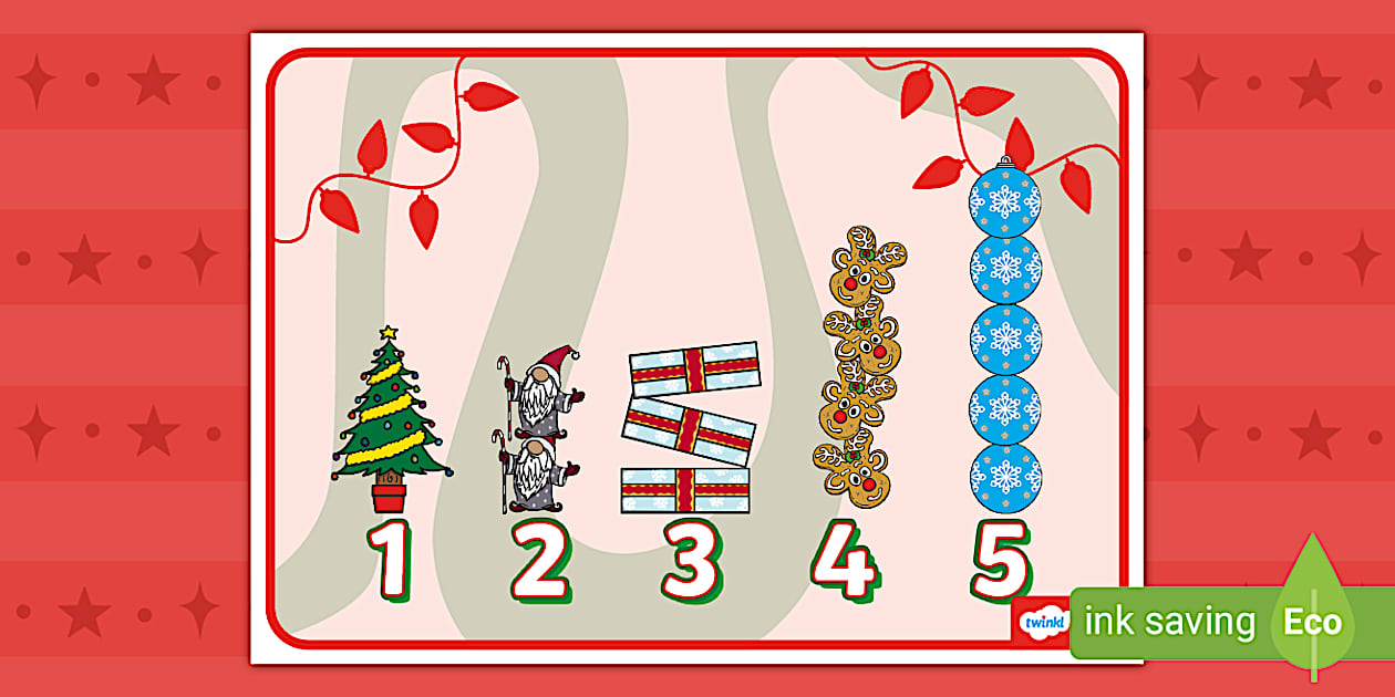 👉 Christmas-Themed 1-5 Display Poster (teacher made)