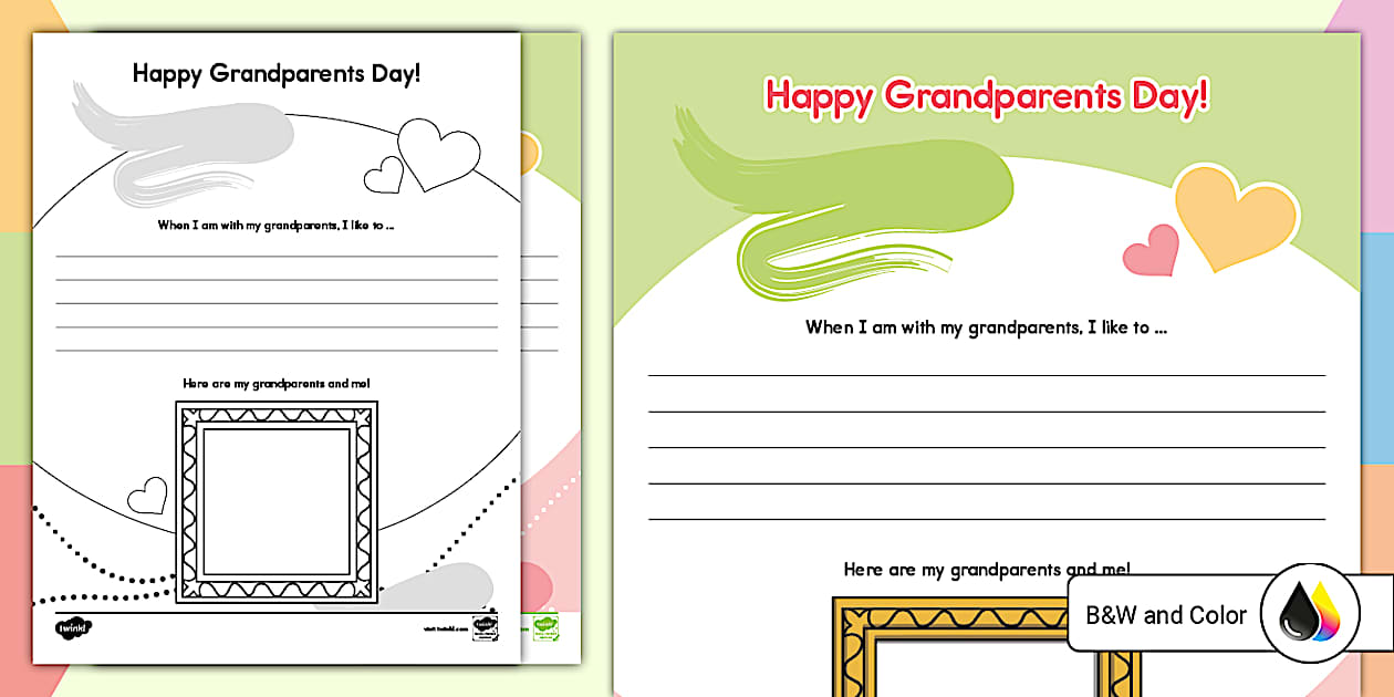 Grandparents Day Drawing Worksheet | Draw and Write | Twinkl
