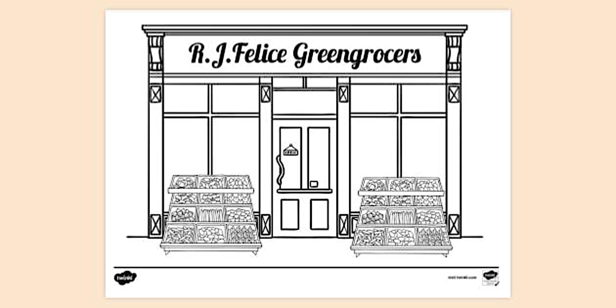 Greengrocer Shop Colouring | Colouring Sheets (teacher made)