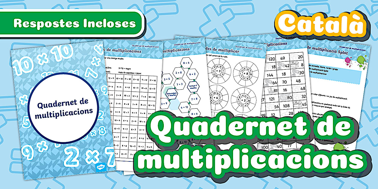 Quadernet: Multiplicacions - Català (teacher made) - Twinkl