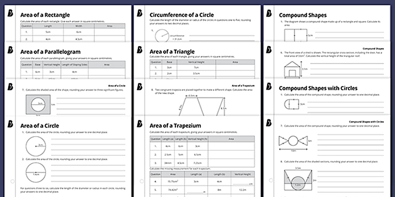 👉 Worksheets PDF Area and Perimeter Pack (teacher made)