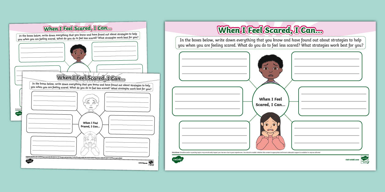 When I Feel Scared, I Can... Mind Map - PSHE (teacher made)