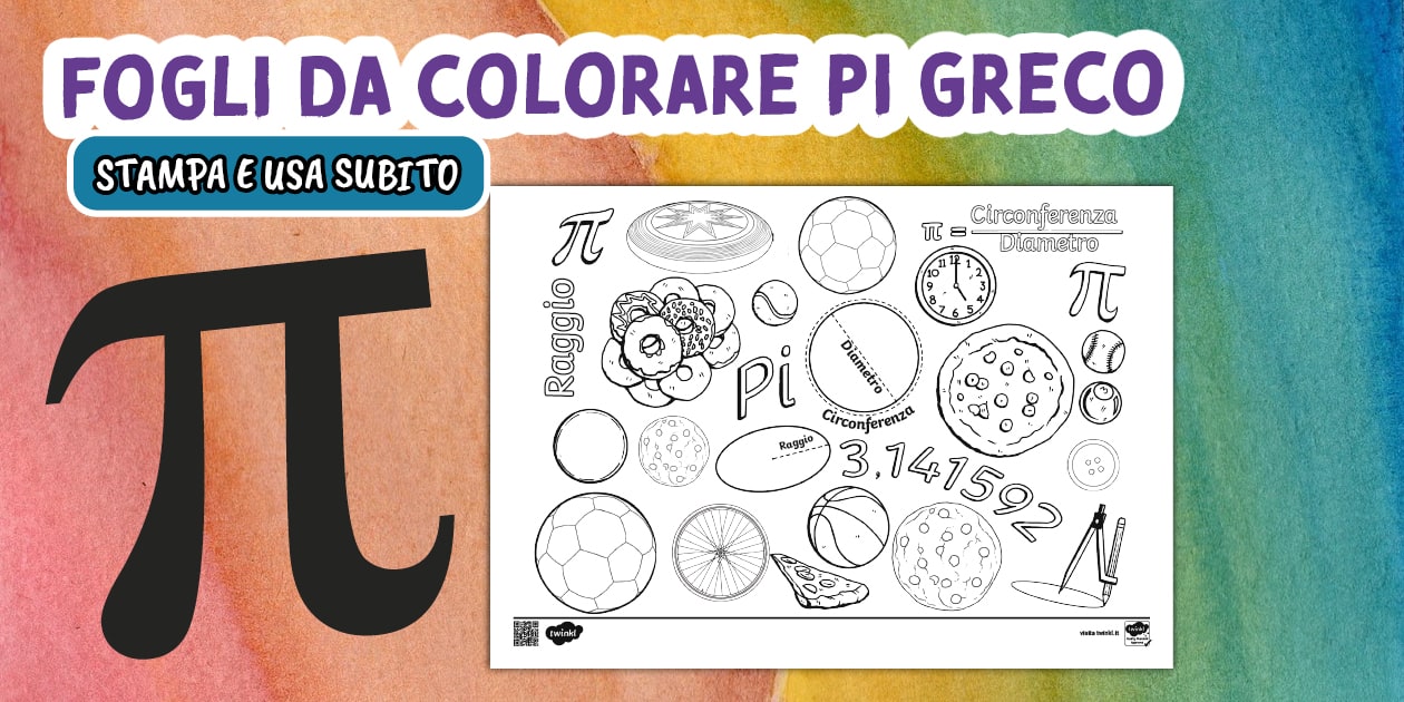 Fogli da colorare Pi greco