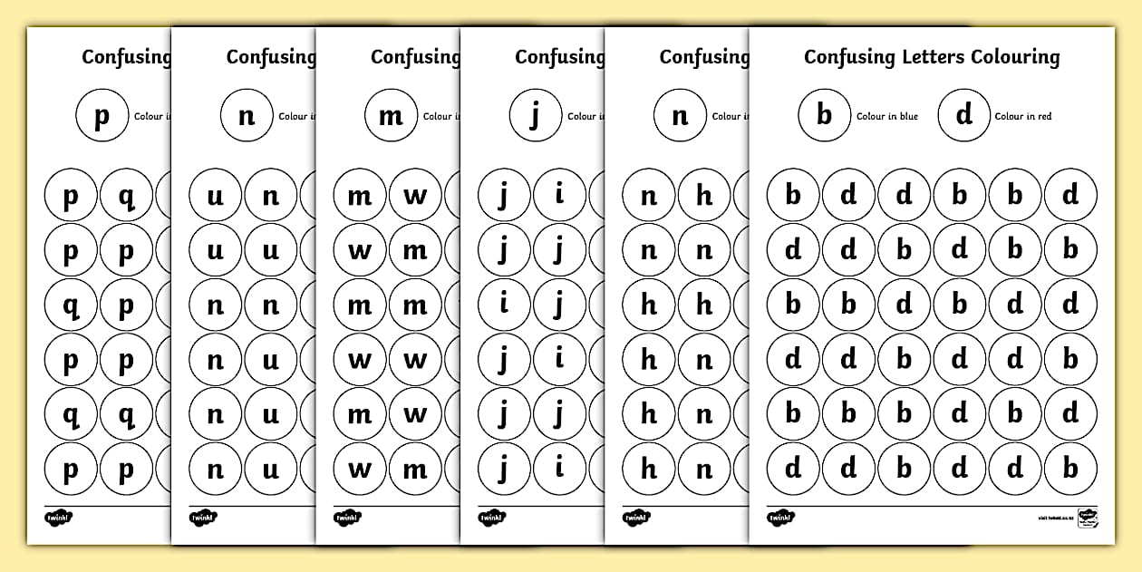 Confusing Letters Colouring Pages (teacher made) - Twinkl