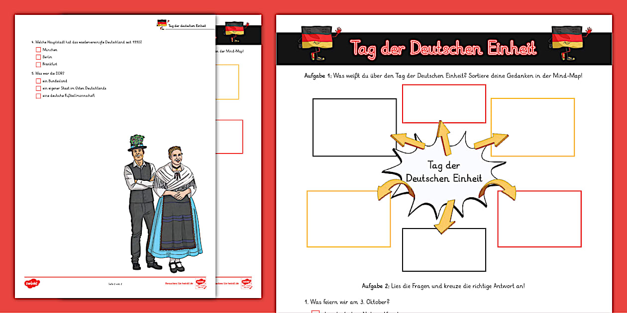 Tag der deutschen Einheit - Arbeitsblatt