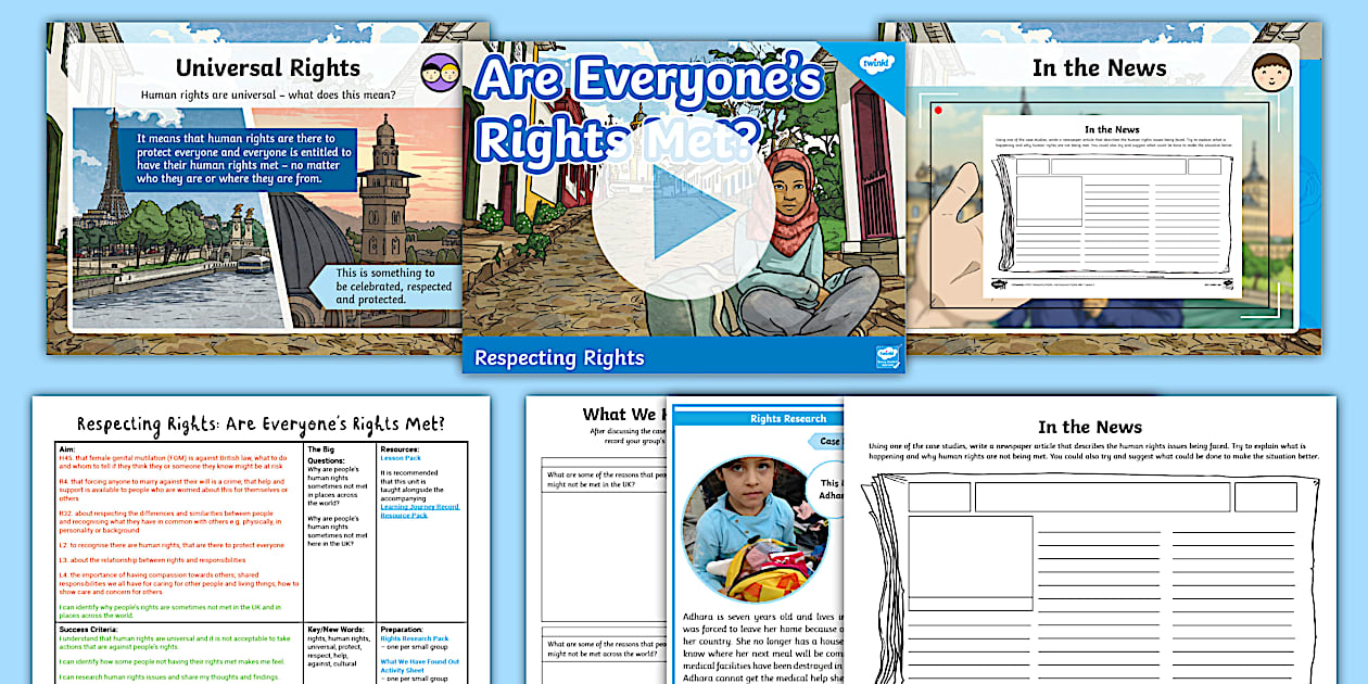 Citizenship UKS2 Respecting Rights Lesson 3: Are Everyone's Rights Met ...