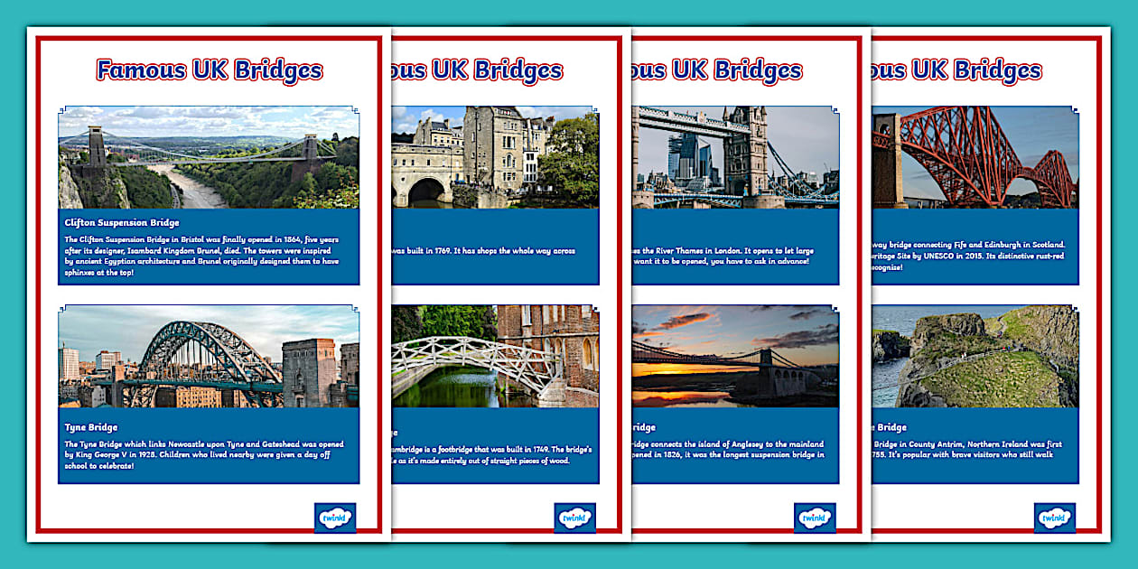 Famous UK Bridges Information Posters (teacher made)