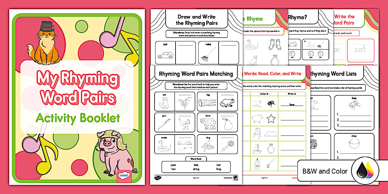 Rhyming Worksheets Kindergarten | Resource | Twinkl USA