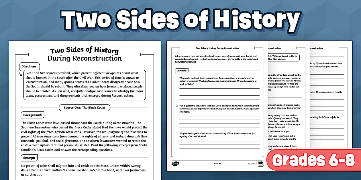 Two Sides of History: A Civil War Reconstruction Activity