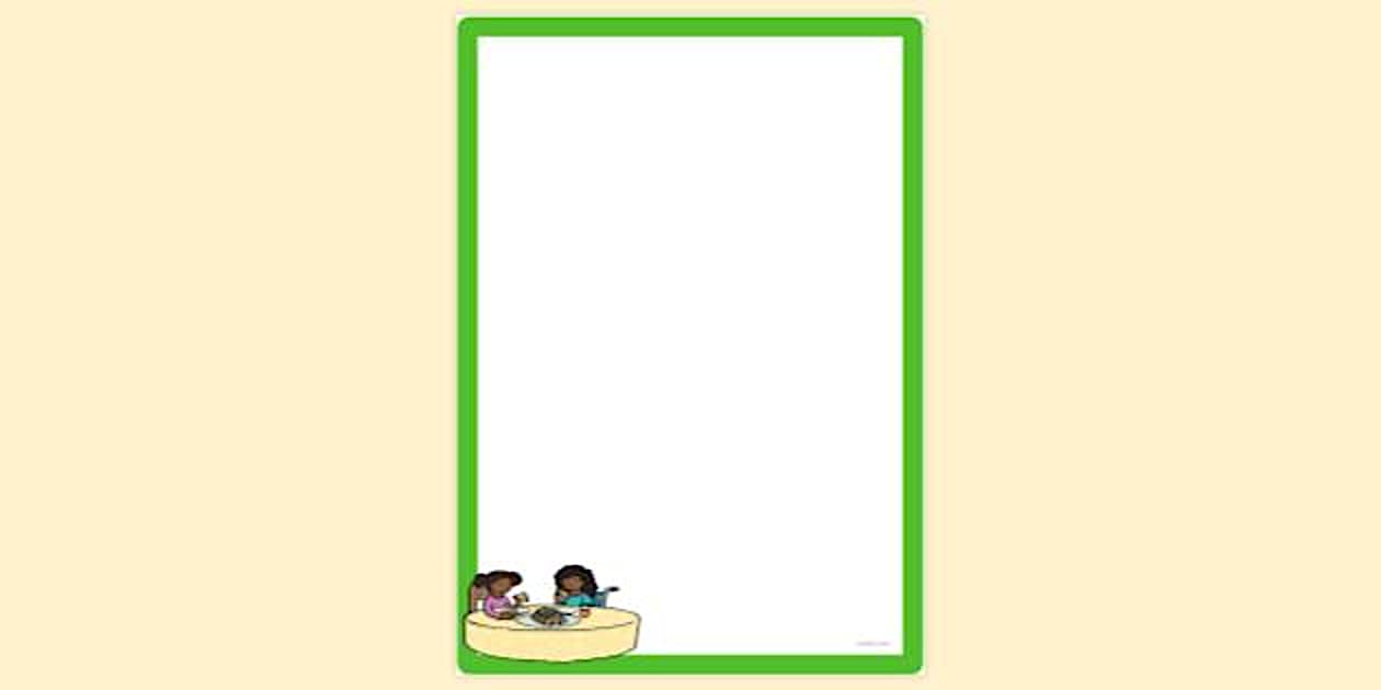 Simple Blank Kids Eating Page Border | Page Borders | Twinkl