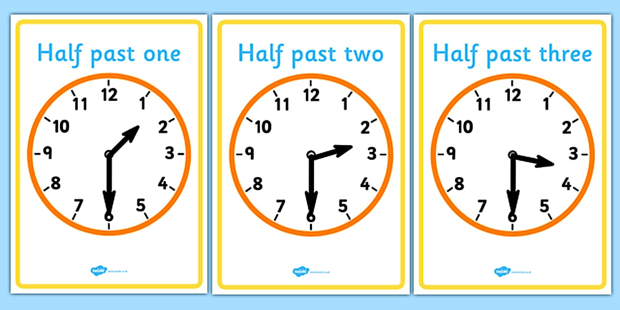 Analogue Clocks - Half Past (teacher made) - Twinkl