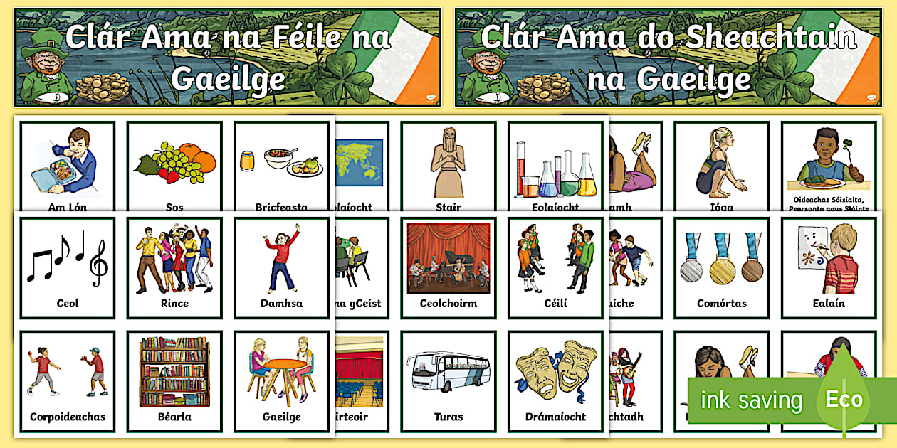 Editable Visual Timetable for 'Seachtain Na Gaeilge' Display Pack Gaeilge