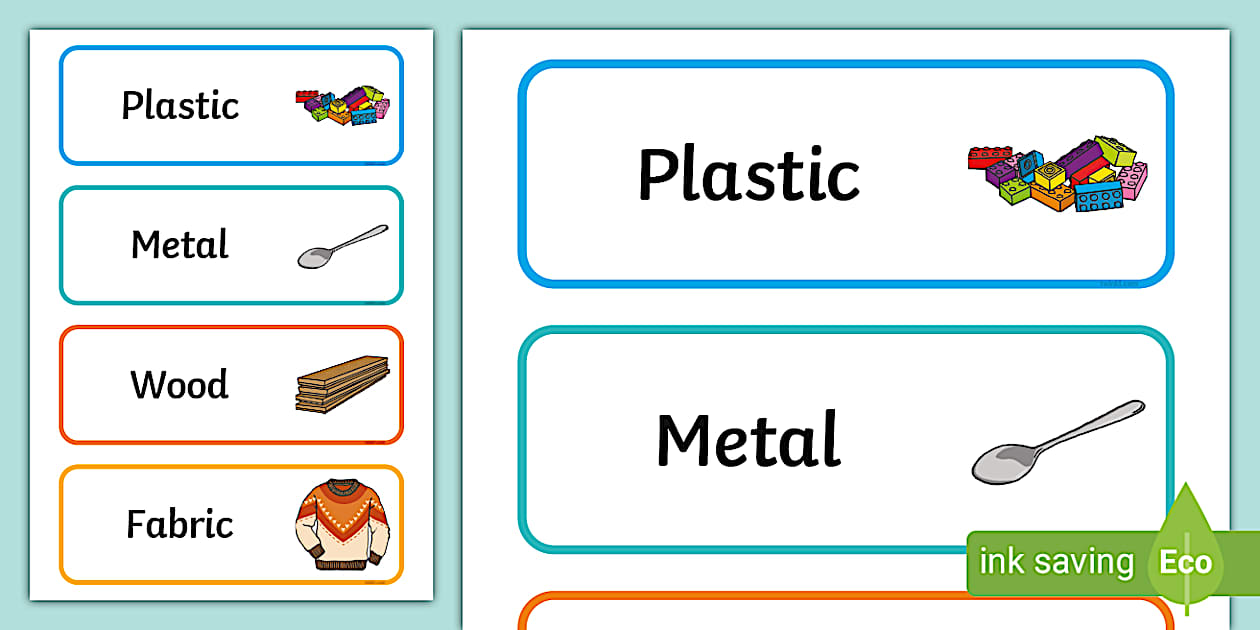 Material Labels (teacher made) - Twinkl